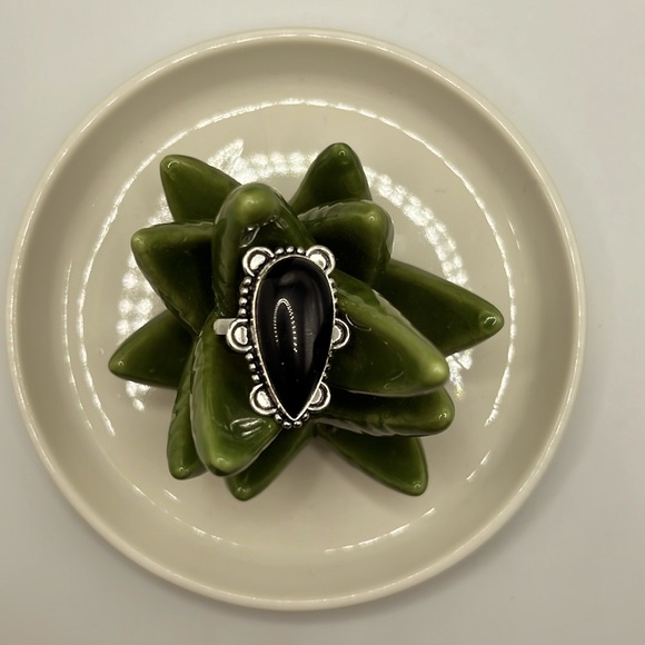 Jewelry | Sterling Silver Black Onyx Ring Size 725 Bohemian Festival ...